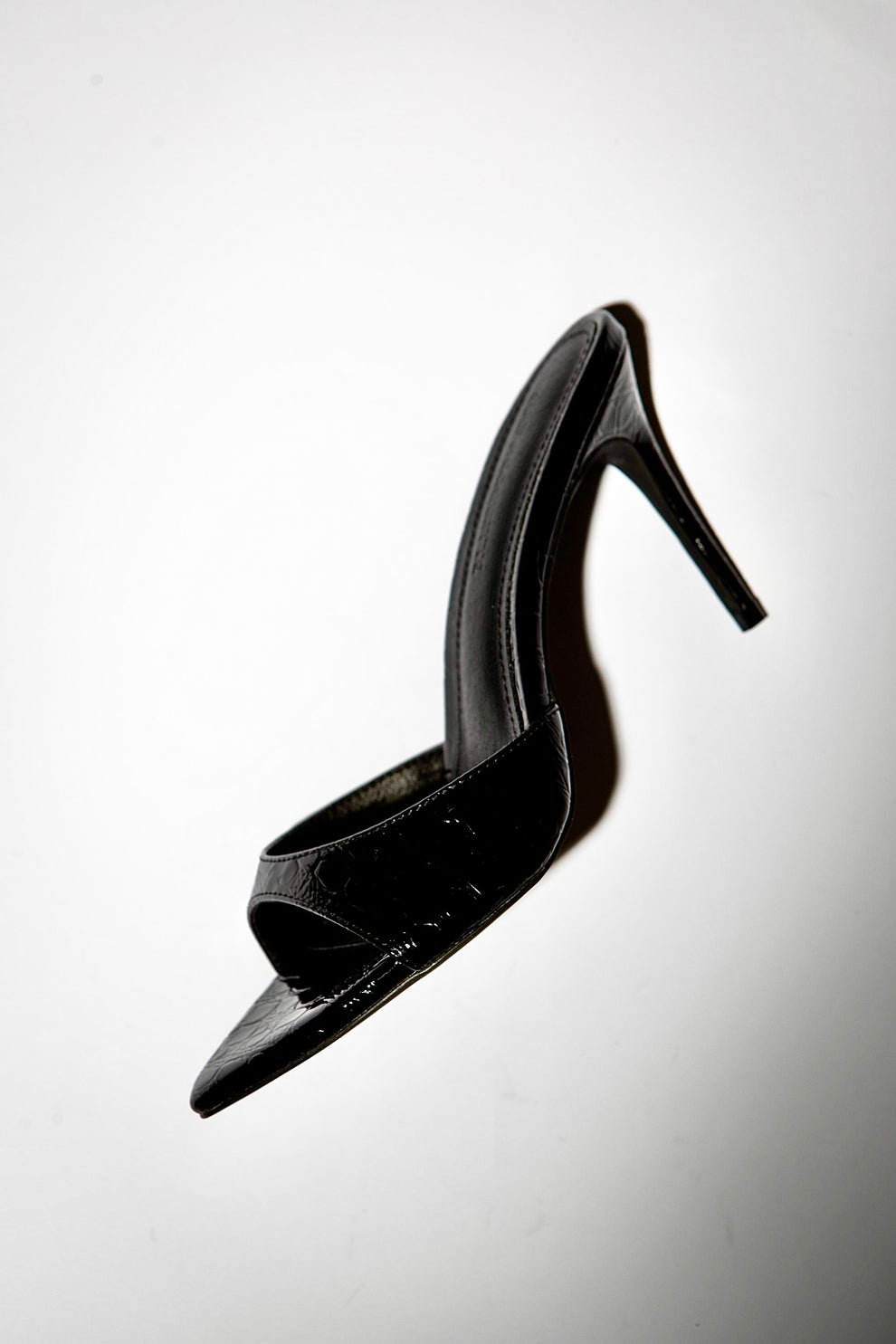 Gia Black Croc Patent Vegan Mules 80 mm – Cult of Coquette