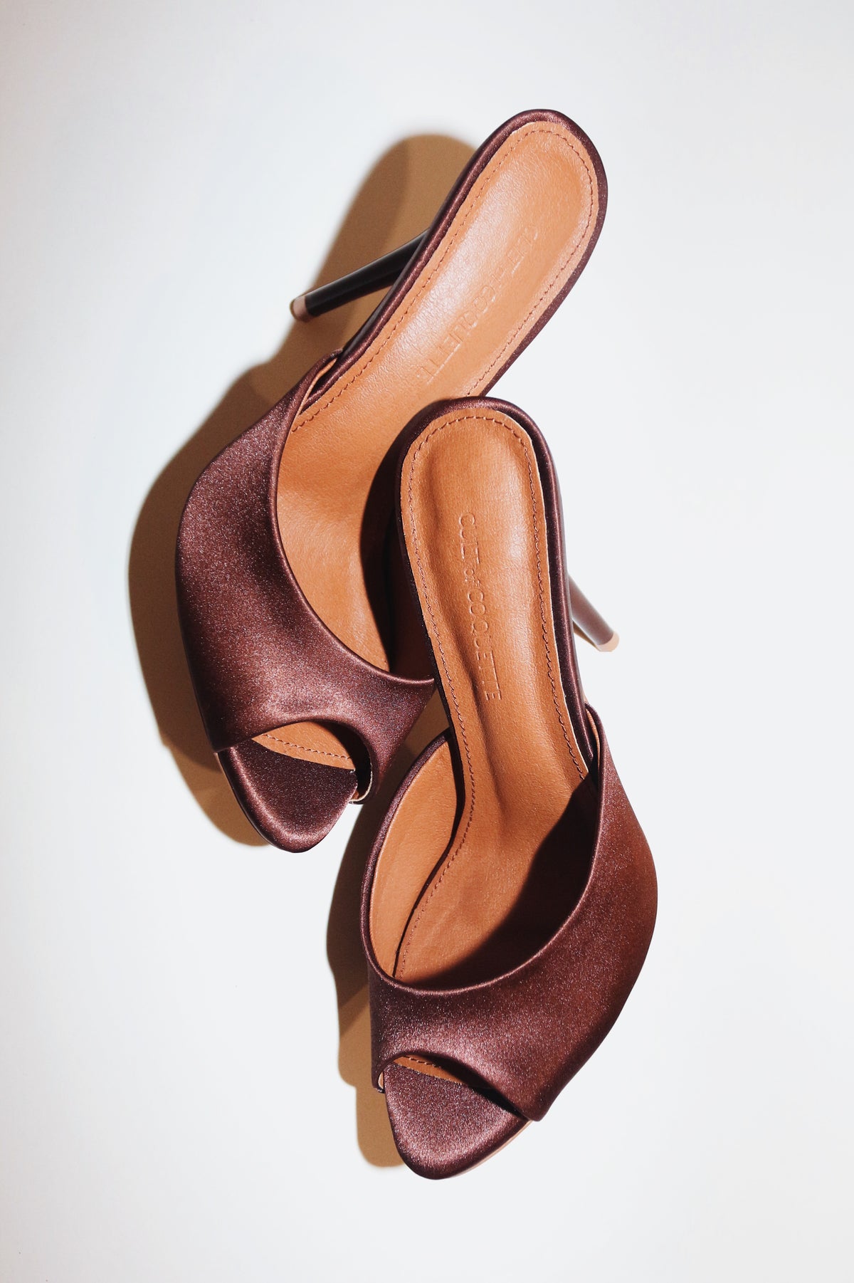 Ford Chocolate Brown Satin Open Toe Mules – Cult of Coquette
