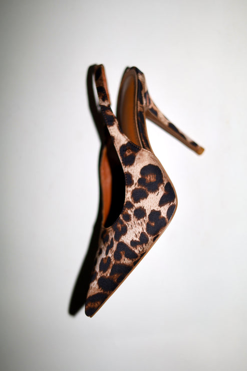 Alexandra Leopard Satin Slingback 110 mm – Cult of Coquette